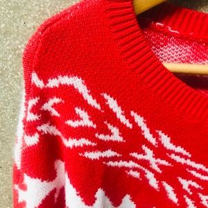 Express | Sweaters | Express Red Holiday Geometric Pullover Sweater Nwt ...